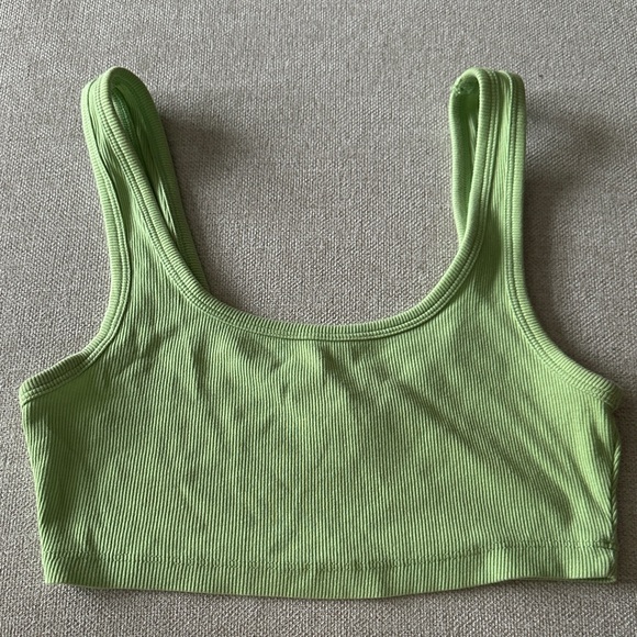 Zara | Tops | Zara Lime Green Ribbed Crop Top | Poshmark